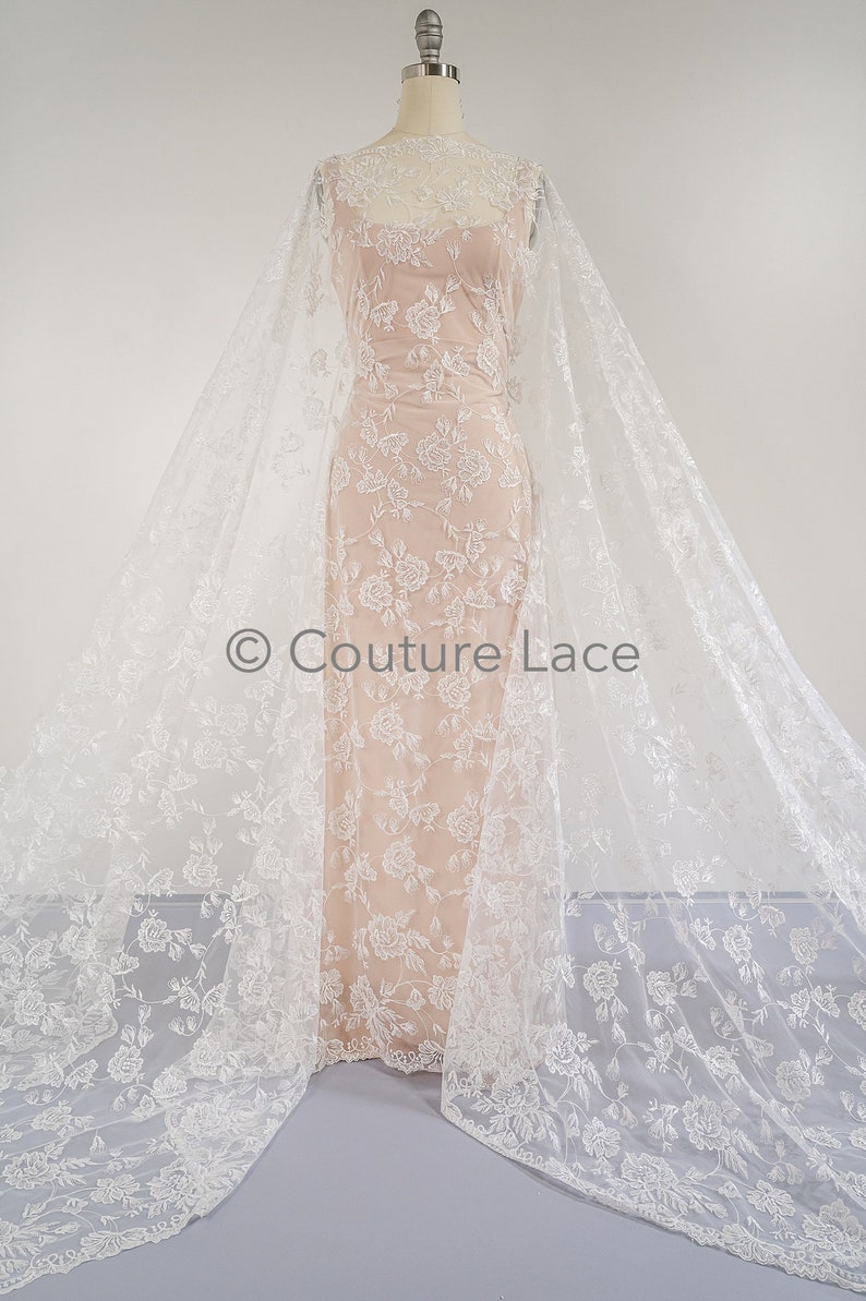Floral Bridal Lace/ Bridal Lace Material With Sequins/ Offwhite Bridal ...