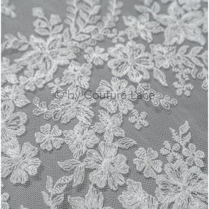 L22-009 // Romantic Wildflower Lace Fabric, Wild Flower Embroidery Lace ...