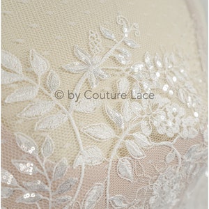 French Embroidered Lace Fabric With Floral Pattern/ Couture Lace Fabric ...