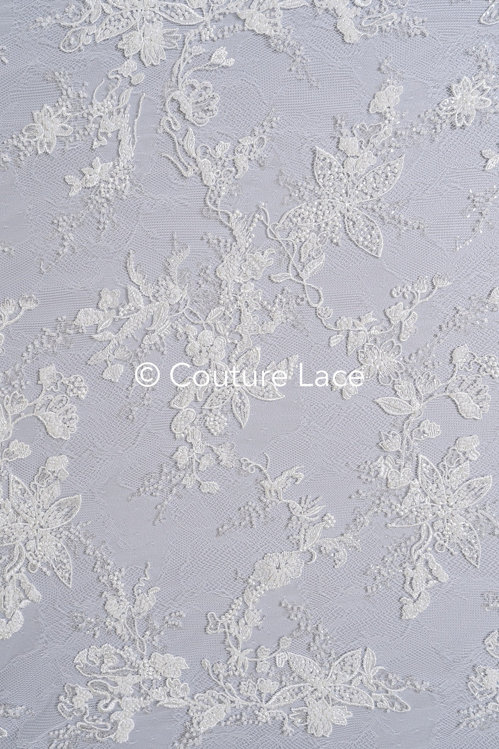 Beaded France Lace Fabric/ Couture Lace Fabric/ Off-white Bridal ...