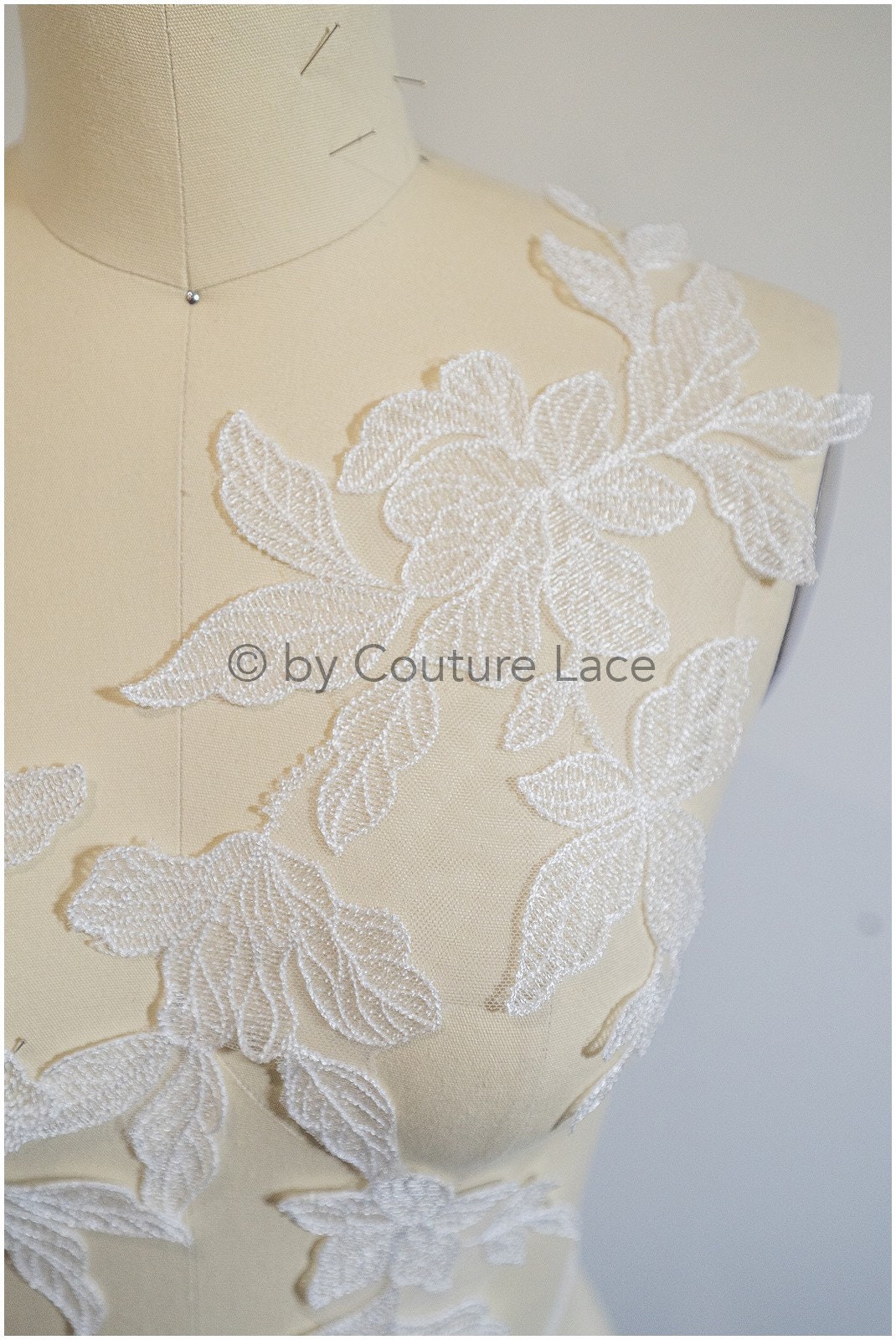 A20-194 // Romantic Leaf Patch, Flower Lace Applique, Lace Flower Patch ...