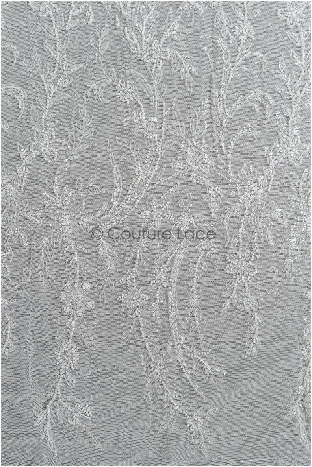 L22-468 // Beautiful Beaded Lace Fabric With Lines, Couture Lace Fabric ...