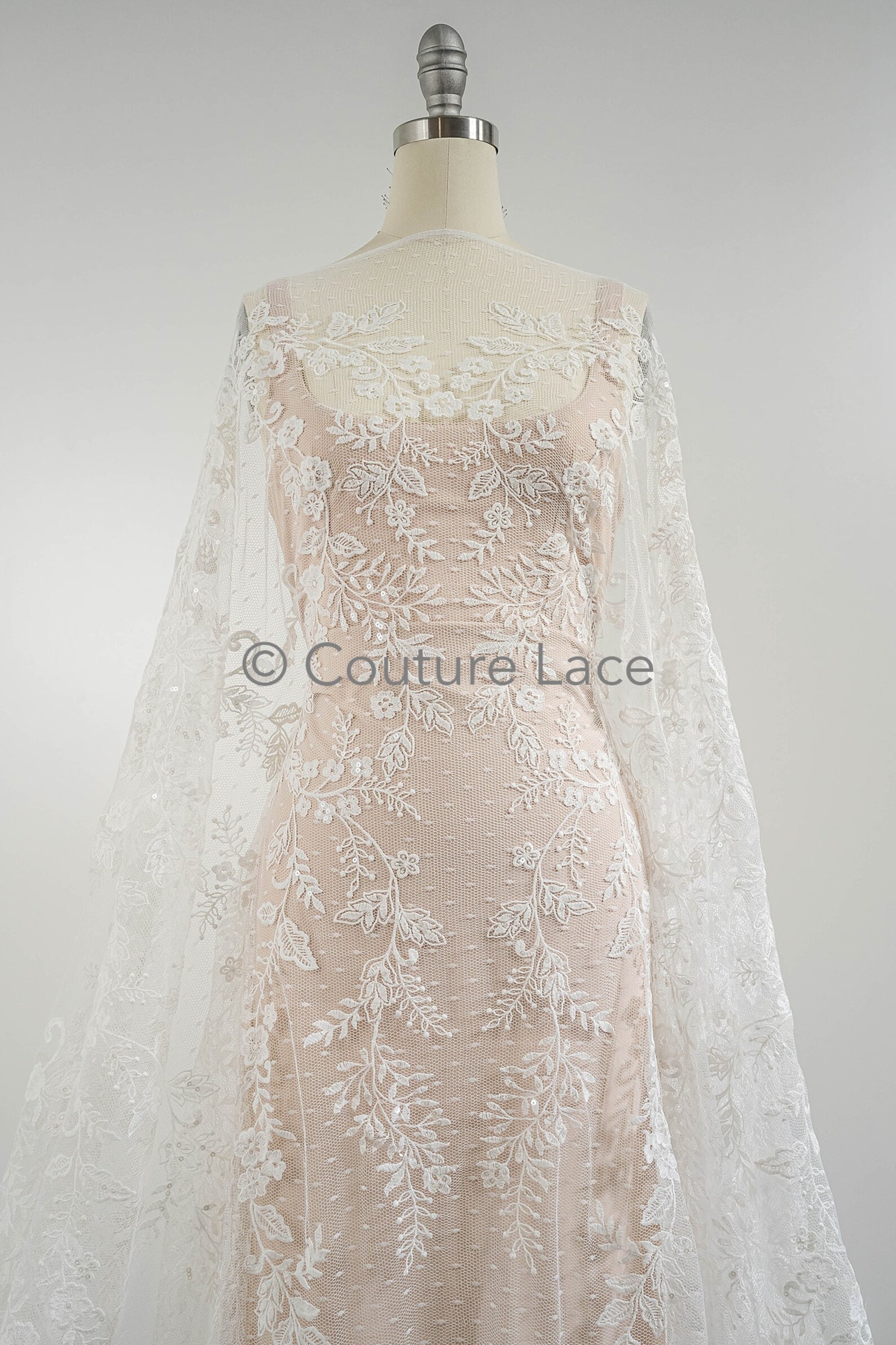 Floral Bridal Lace/ Bridal Lace Material/ Offwhite Bridal Lace/ Floral ...
