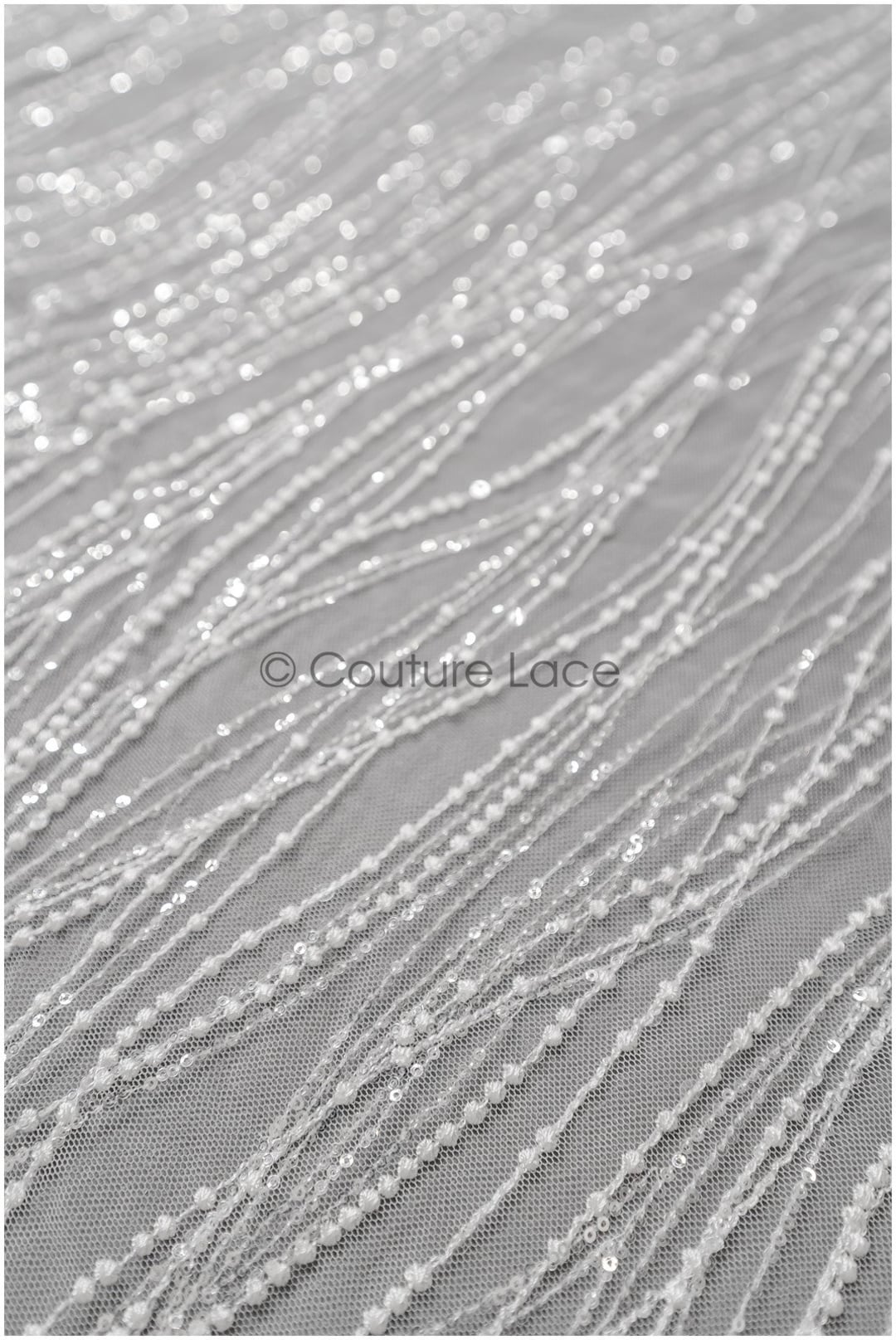 Beautiful Lace Fabric With Wave Pattern/ Couture Lace Fabric/ Bridal ...