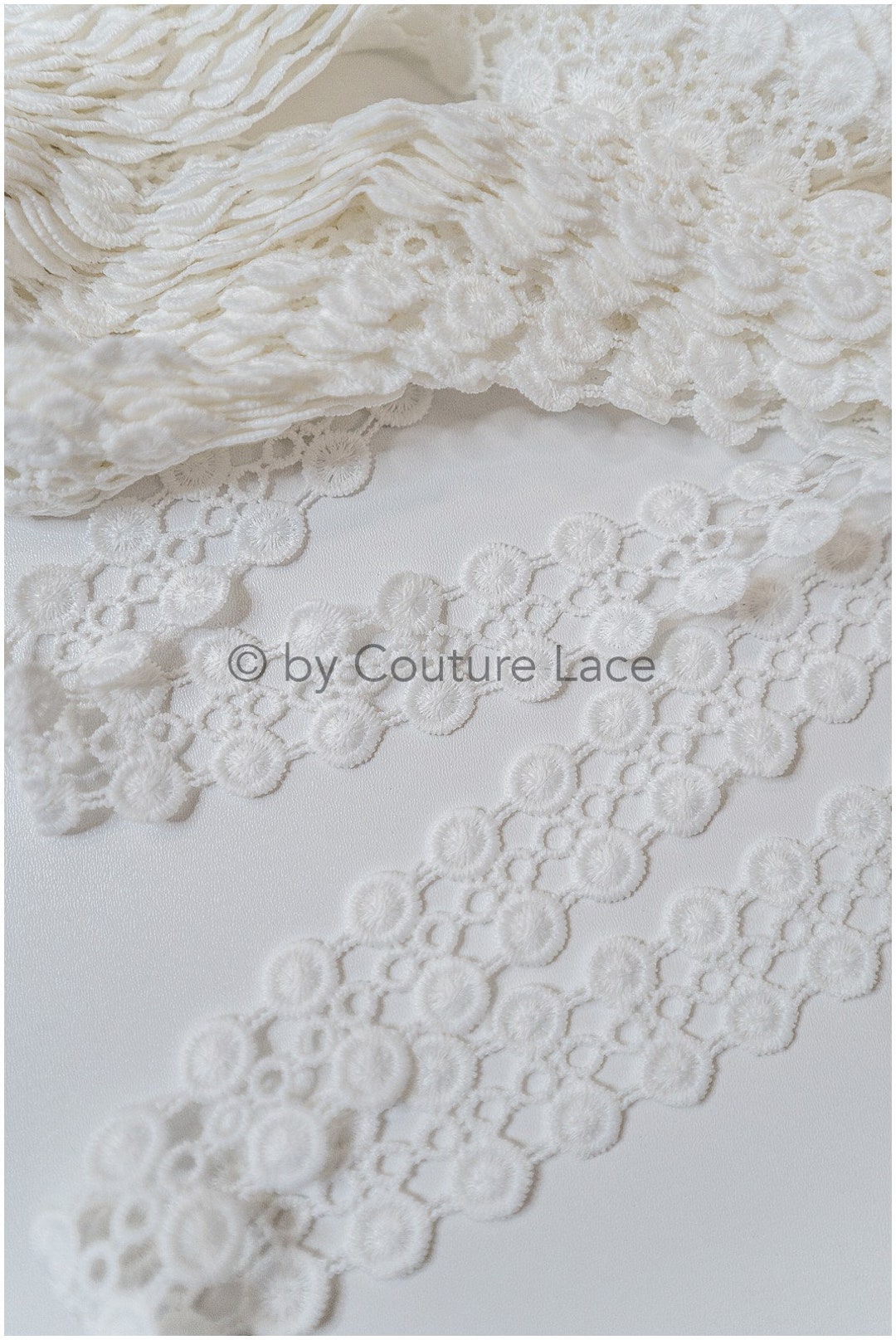 T20-116 // 5yds Crochet Lace Trim for Boho Bridal Dresses, Circle Lace ...