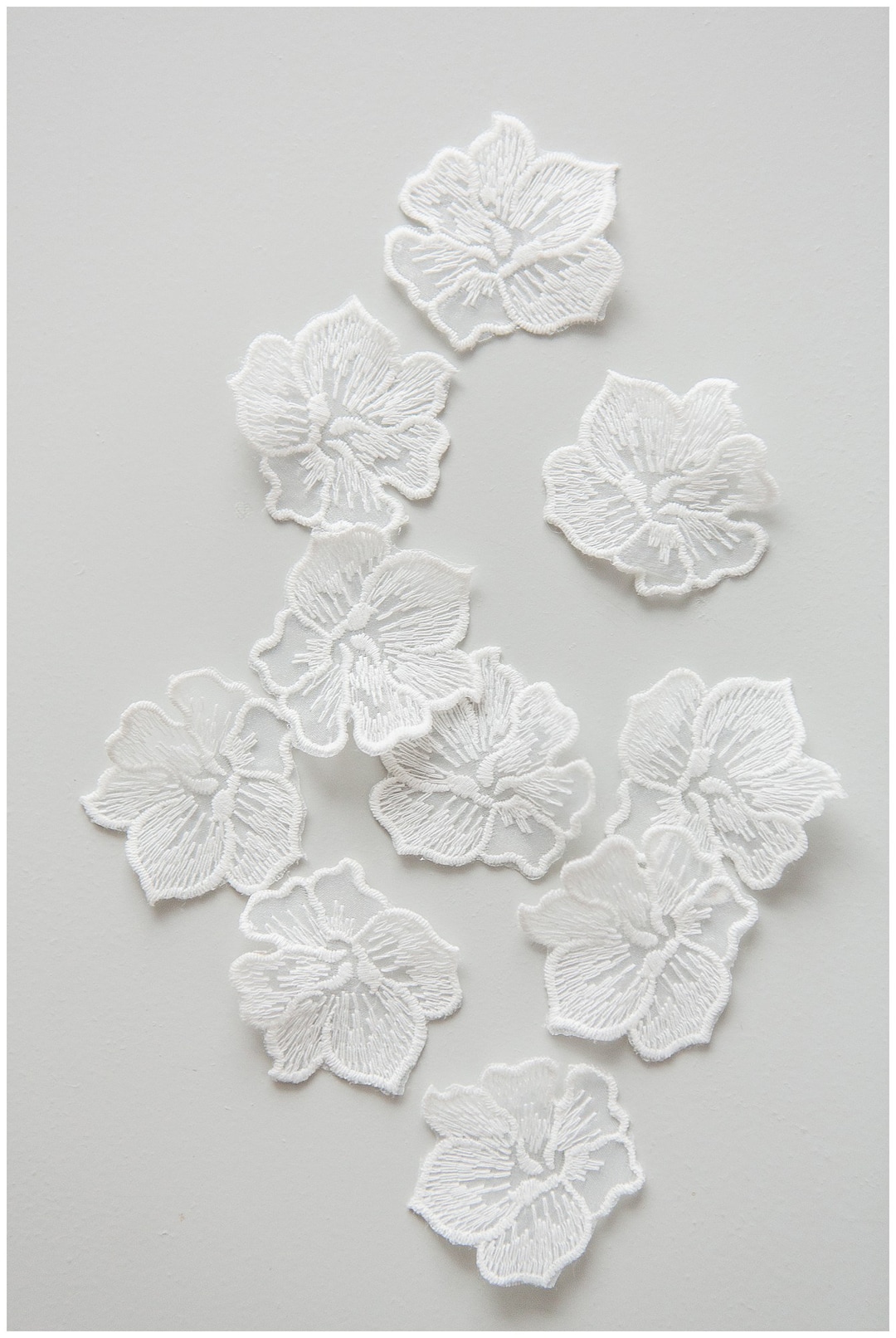 A17-161 // 10pc. Lace Flower Patch, Sew on 3D Flower, 3D Flower Lace ...