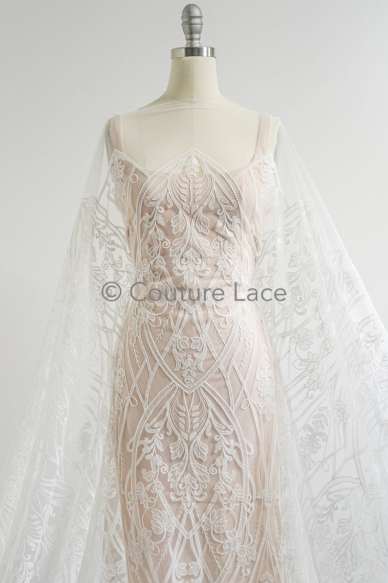 Floral Bridal Lace/ Bridal Lace Material/ Offwhite Bridal Lace/ Floral ...