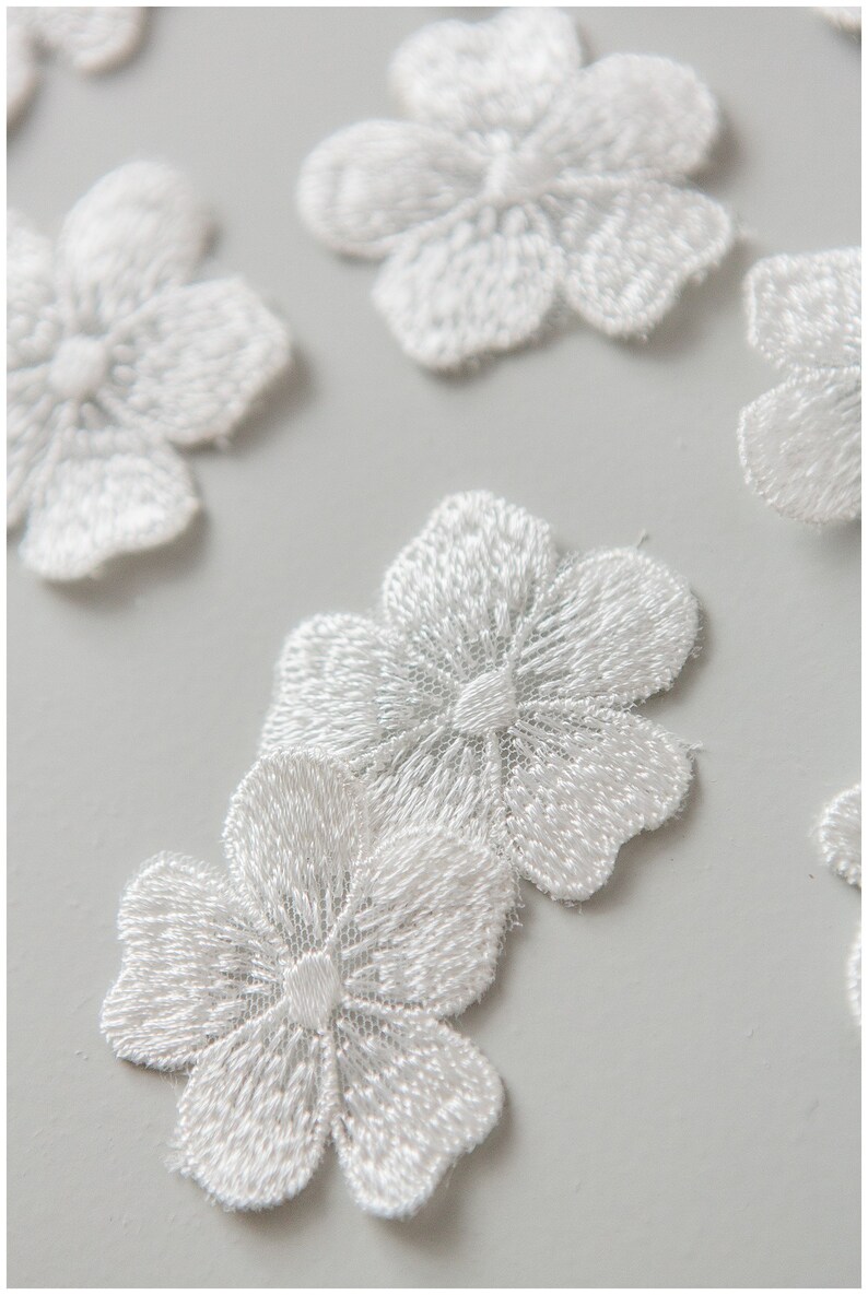A17-164 // 10pc. Lace Flower Patch, Sew on 3D Flower, 3D Flower Lace ...