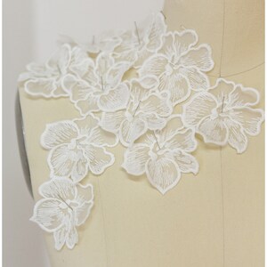 A17-160 // 10pc. Lace Flower Patch, Sew on 3D Flower, 3D Flower Lace ...