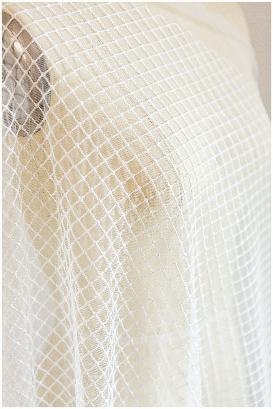L17-066 // SOFT NET Lace- to Combine for Bridal Dresses, Net Pattern ...