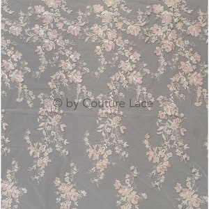 4-colored Floral Lace Fabric/ Romantic Pastel Lace/ Bridal Lace ...