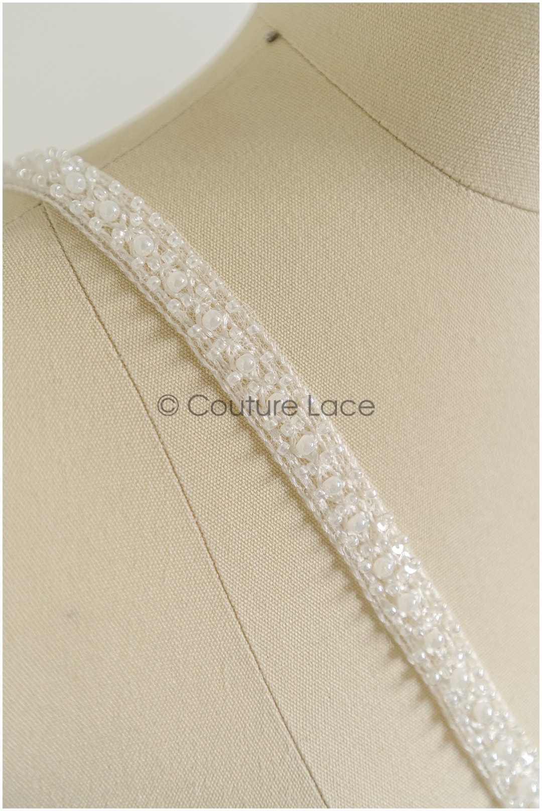 Beaded Lace Trim/ Bridal Lace Trim With Beads/ Bridal Lace Trim With ...