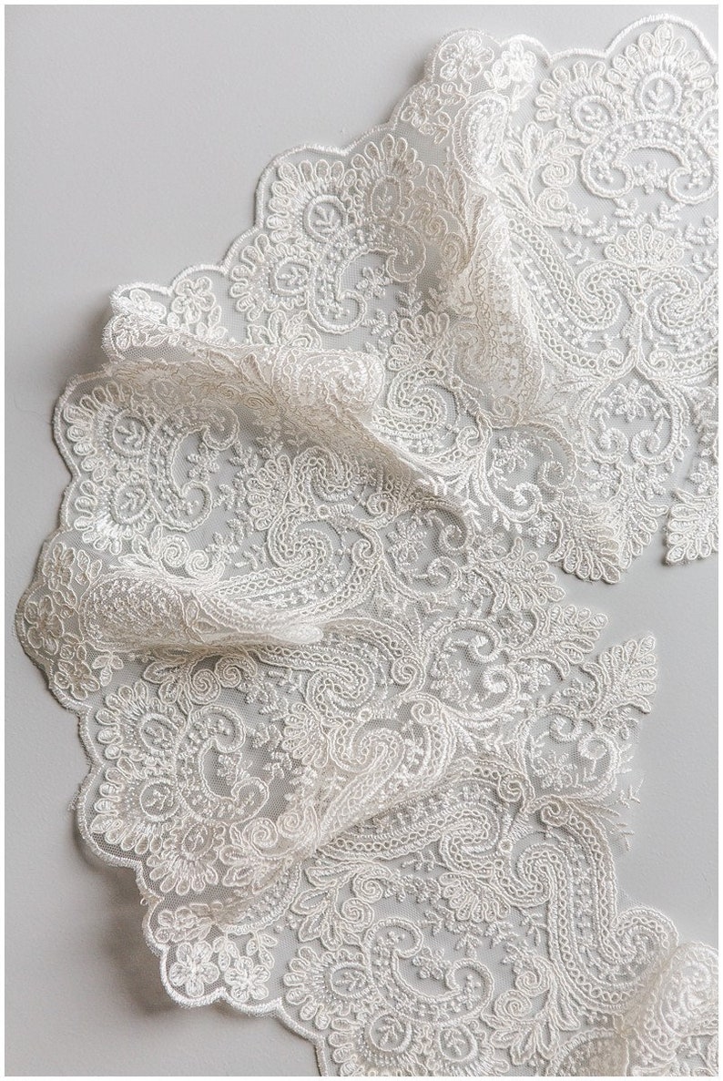 T17-045 // Bridal Lace Trim Soft Embroidered Lace Trim | Etsy