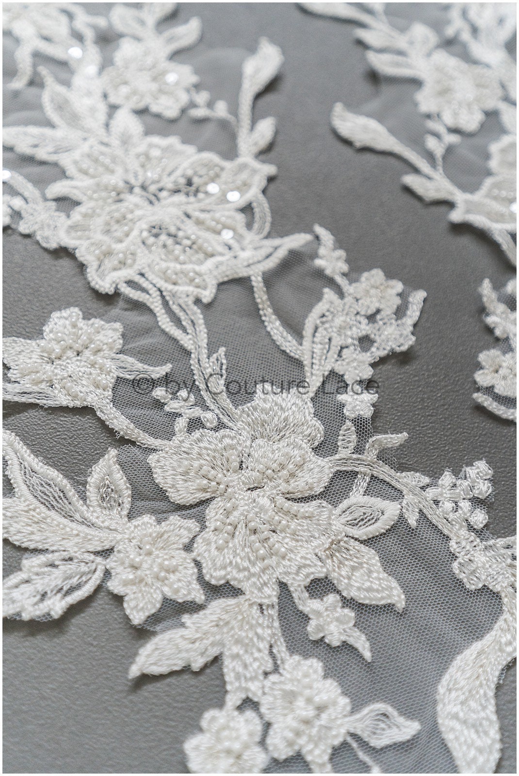 A19-187 // Beaded Flower Lace Patch Flower Applique Lace - Etsy