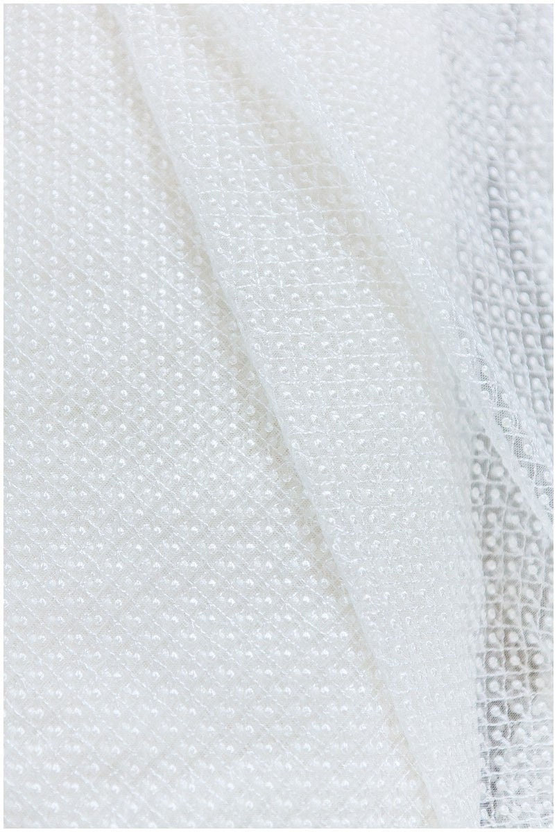 L17-064 // SOFT NET Lace With Dots- to Combine for Bridal Dresses, Net ...