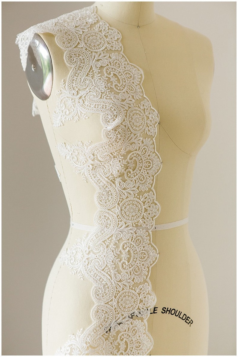 T17-045 // Bridal Lace Trim Soft Embroidered Lace Trim | Etsy