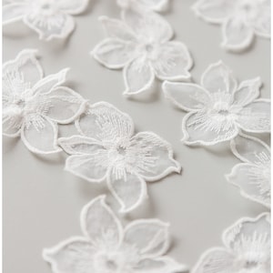 A17-158 // 10pc. Lace Flower Patch, Sew on 3D Flower, 3D Flower Lace ...