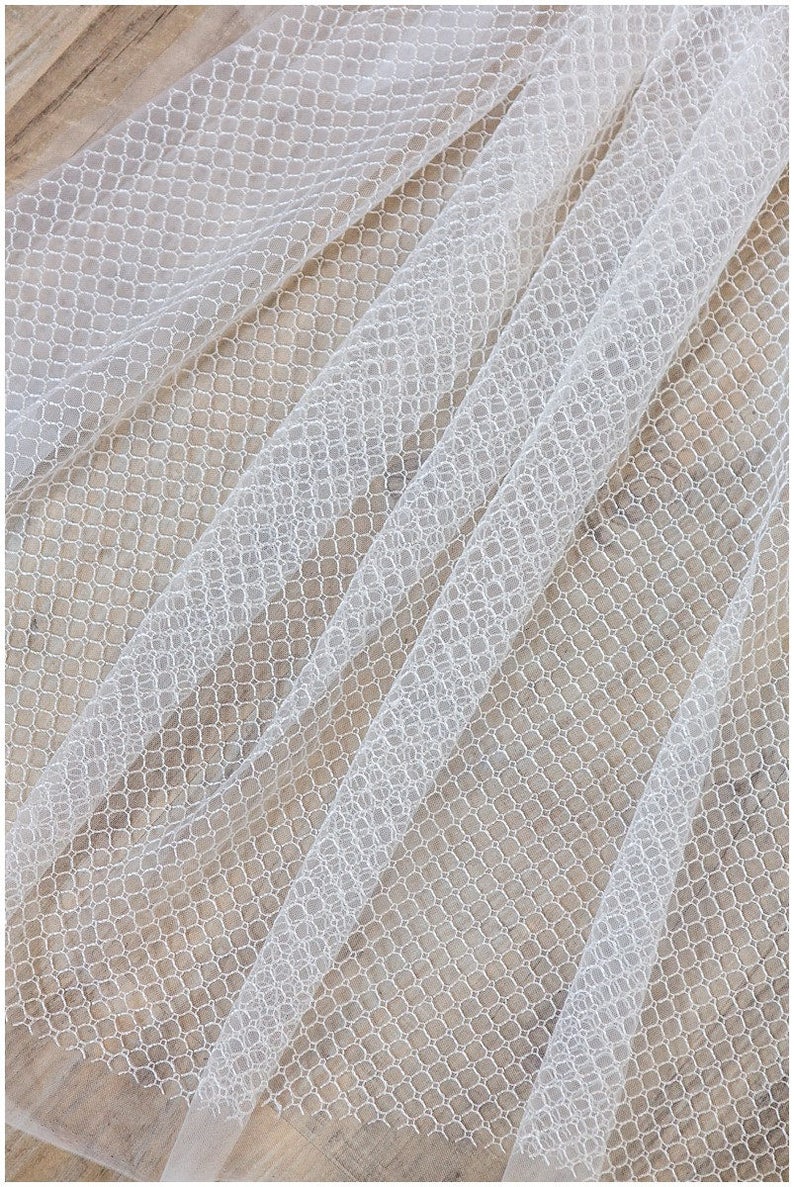 L17-065 // SOFT NET Lace- to Combine for Bridal Dresses, Net Pattern ...