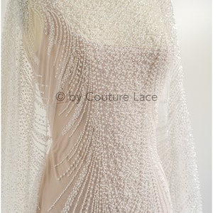 Beautiful Beaded Lace Fabric With Modern Stripes/ Couture Lace Fabric ...