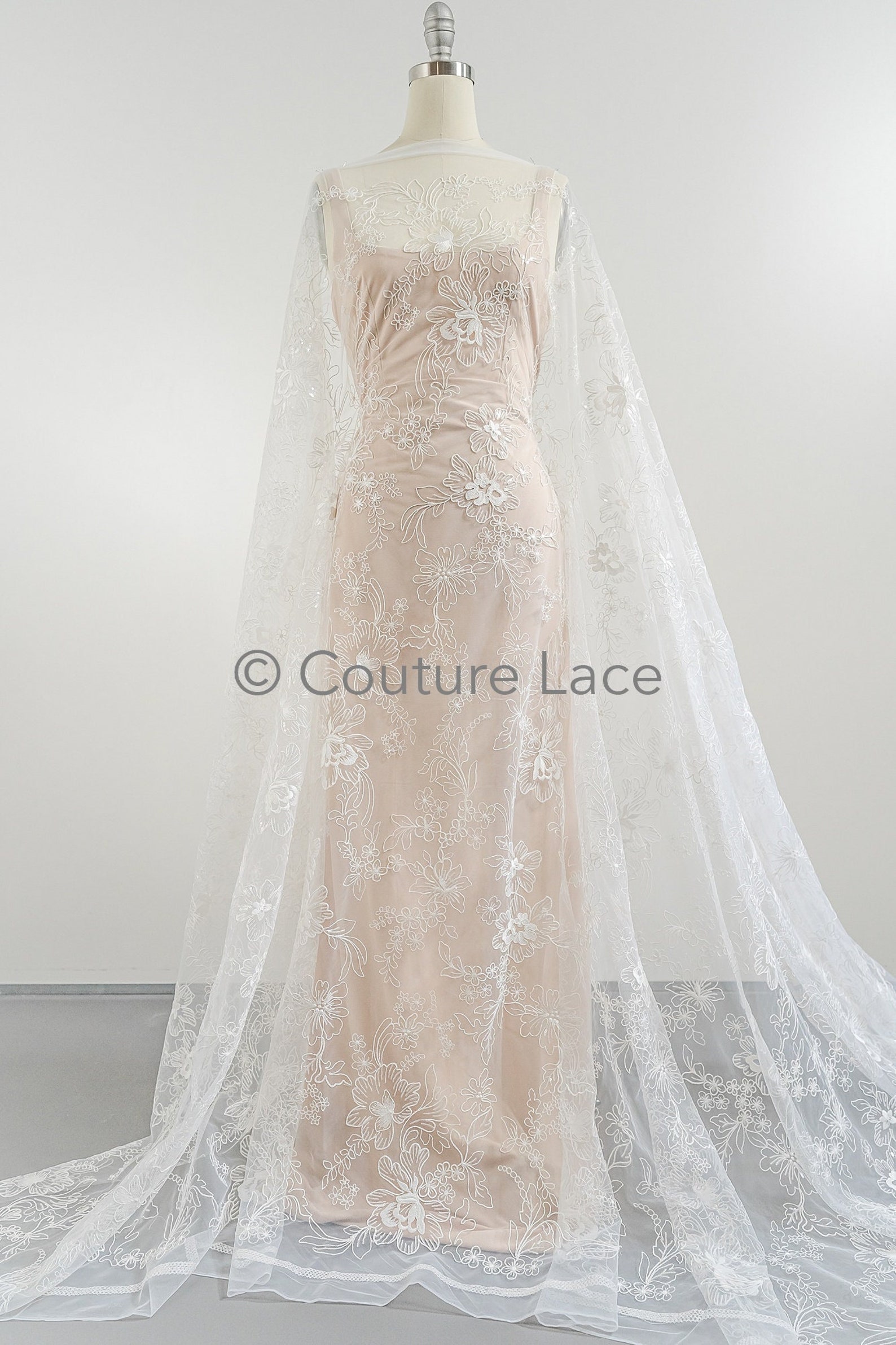 Floral Bridal Lace/ Bridal Lace Material/ Lace Fabric/ Floral Wedding ...