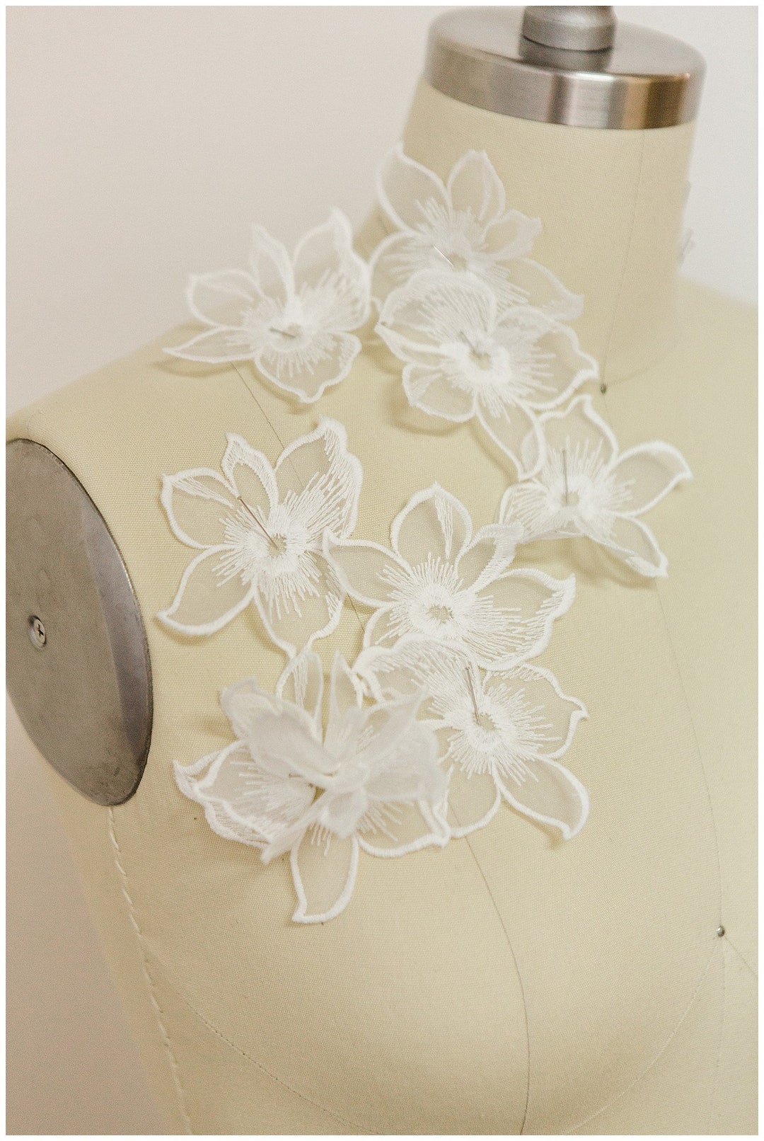 A17-158 // 10pc. Lace Flower Patch, Sew on 3D Flower, 3D Flower Lace ...