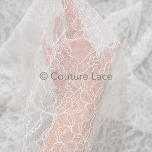 French Floral Lace/ Bridal Raschel Lace/ French Veil Lace/ Bridal ...