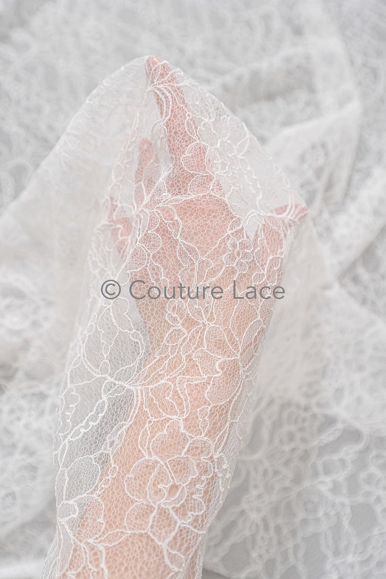 French Floral Lace/ Bridal Raschel Lace/ French Veil Lace/ Bridal ...