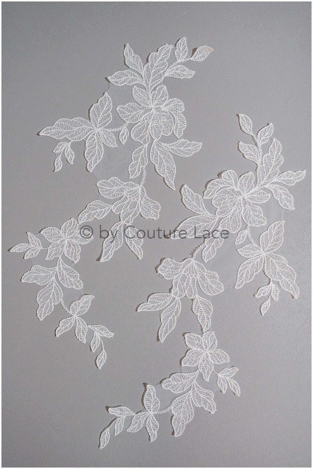 A20-194 // Romantic Leaf Patch, Flower Lace Applique, Lace Flower Patch ...