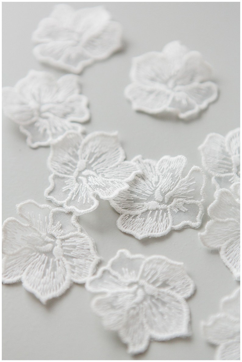 A17-161 // 10pc. Lace Flower Patch, Sew on 3D Flower, 3D Flower Lace ...