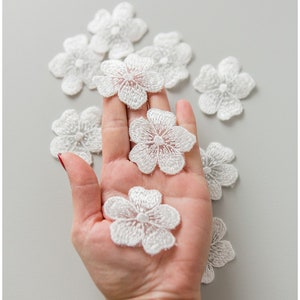 A17-164 // 10pc. Lace Flower Patch, Sew on 3D Flower, 3D Flower Lace ...