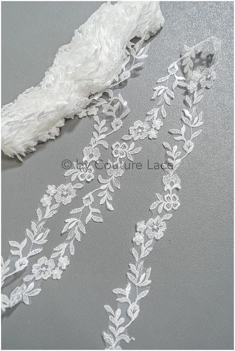 Bridal Lace Edging Off-white/ Lace Trim Off-white/ Bridal Belt Edging ...