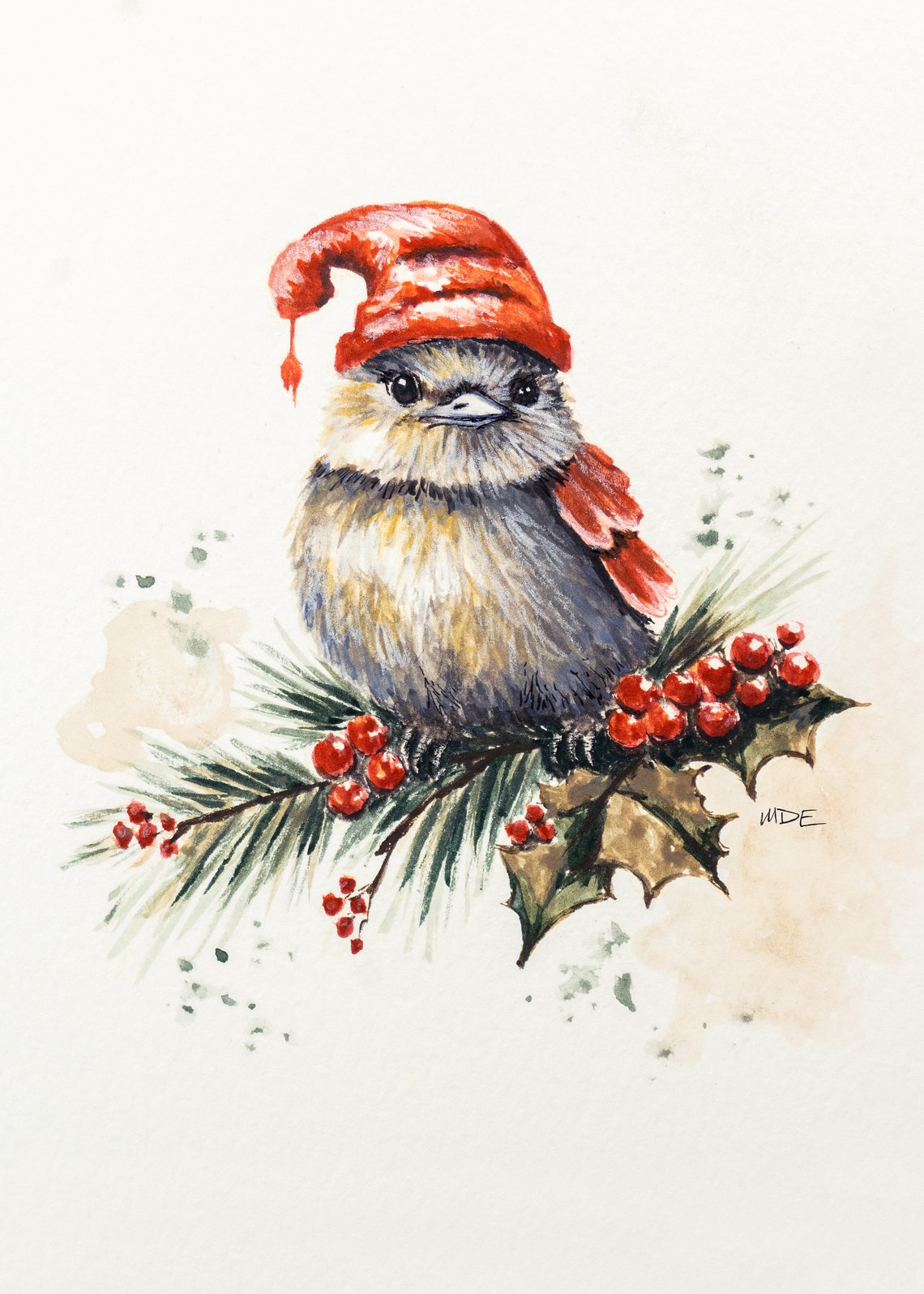 Christmas Bird - Print of Original - Etsy