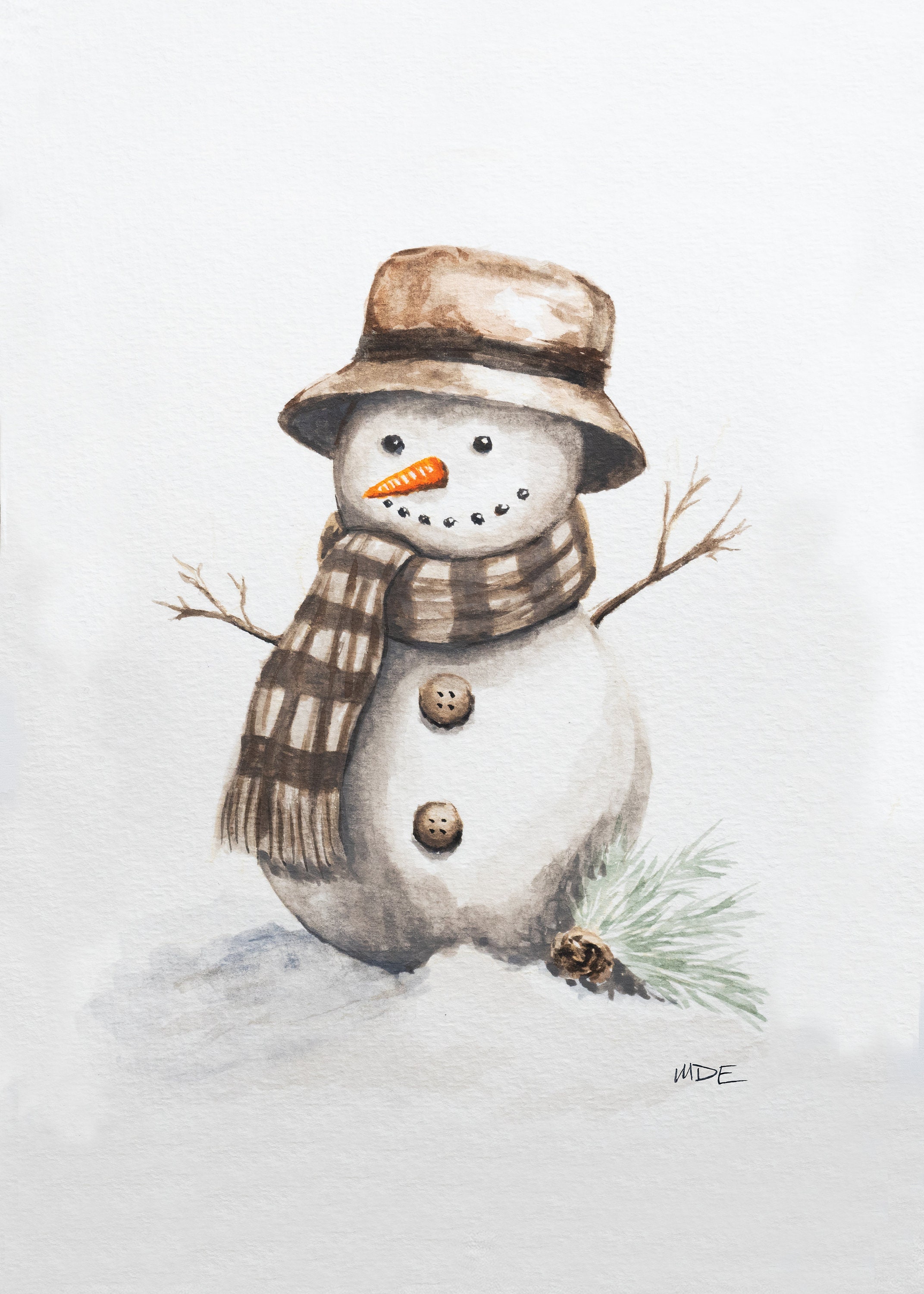 Snowy Snowman - Print of Original - Etsy
