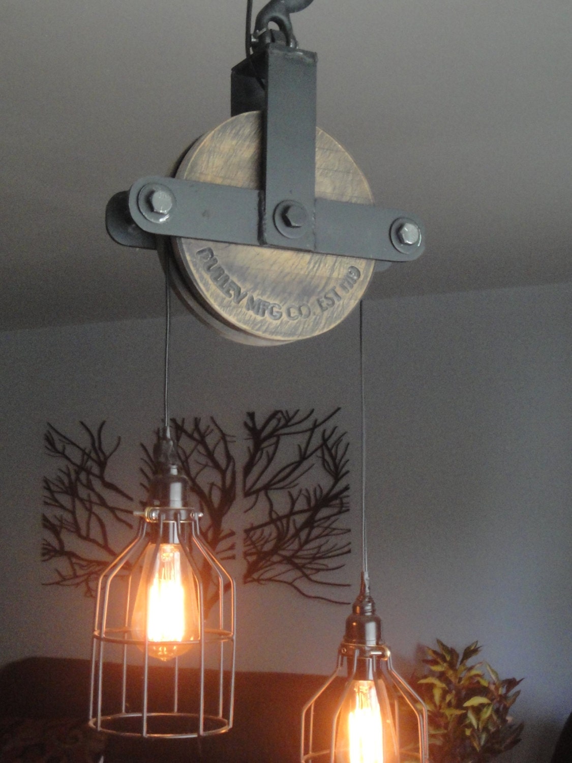 Ceiling Pulley Light - Etsy