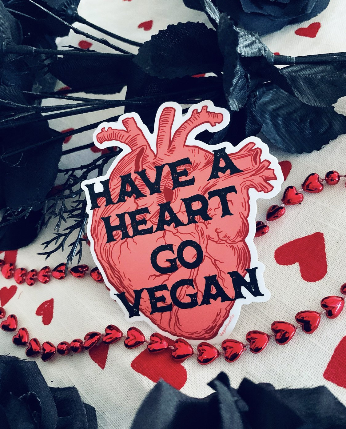 Have a Heart Go Vegan Sticker - Retro Spooky Alt Goth Metal Vinyl Decal ...
