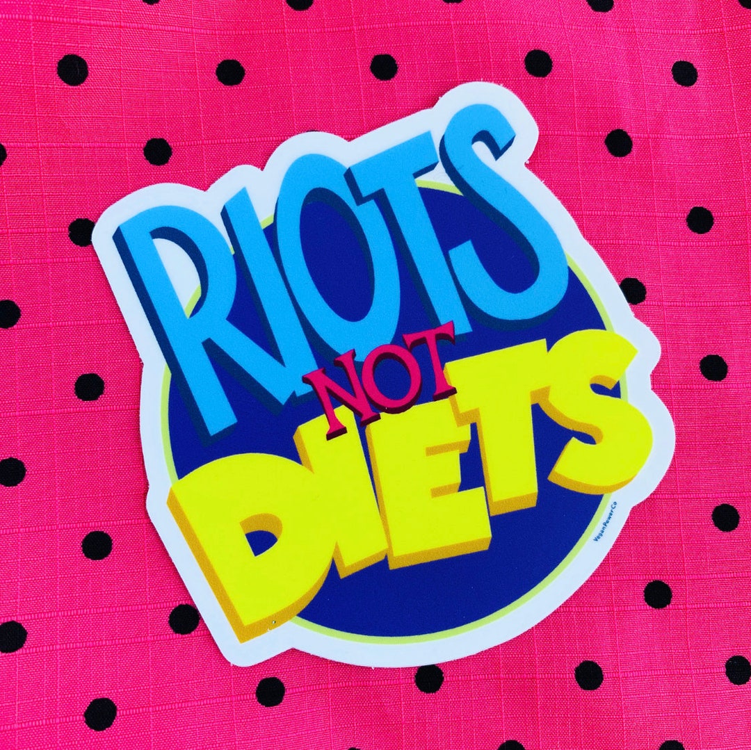 RIOTS NOT DIETS Sticker 80s 90s Decal Saved by the Bell Logo Style Body ...