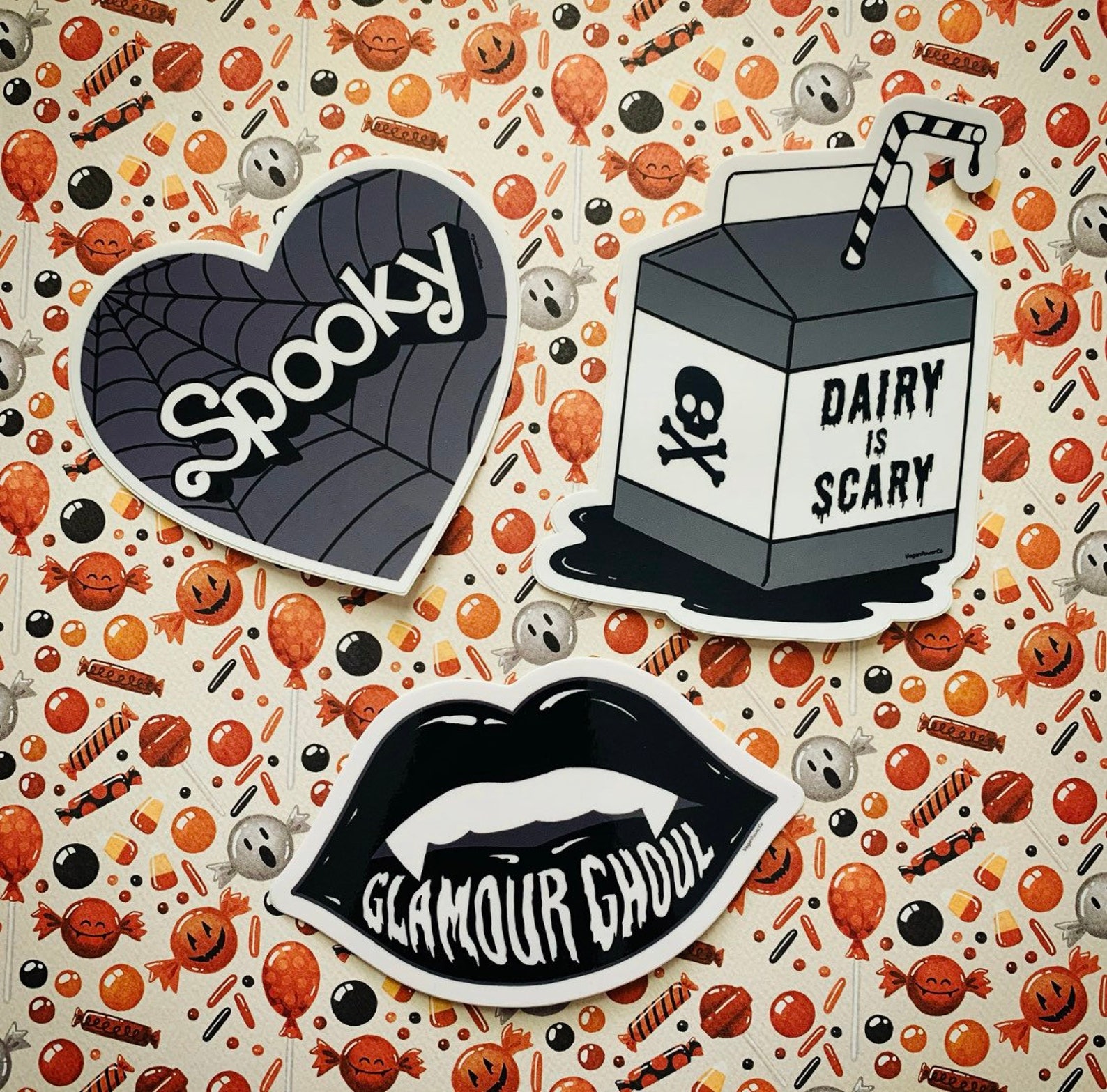 SPOOKY VEGAN STICKERS Vinyl Decal Sticker Sold Individually or - Etsy