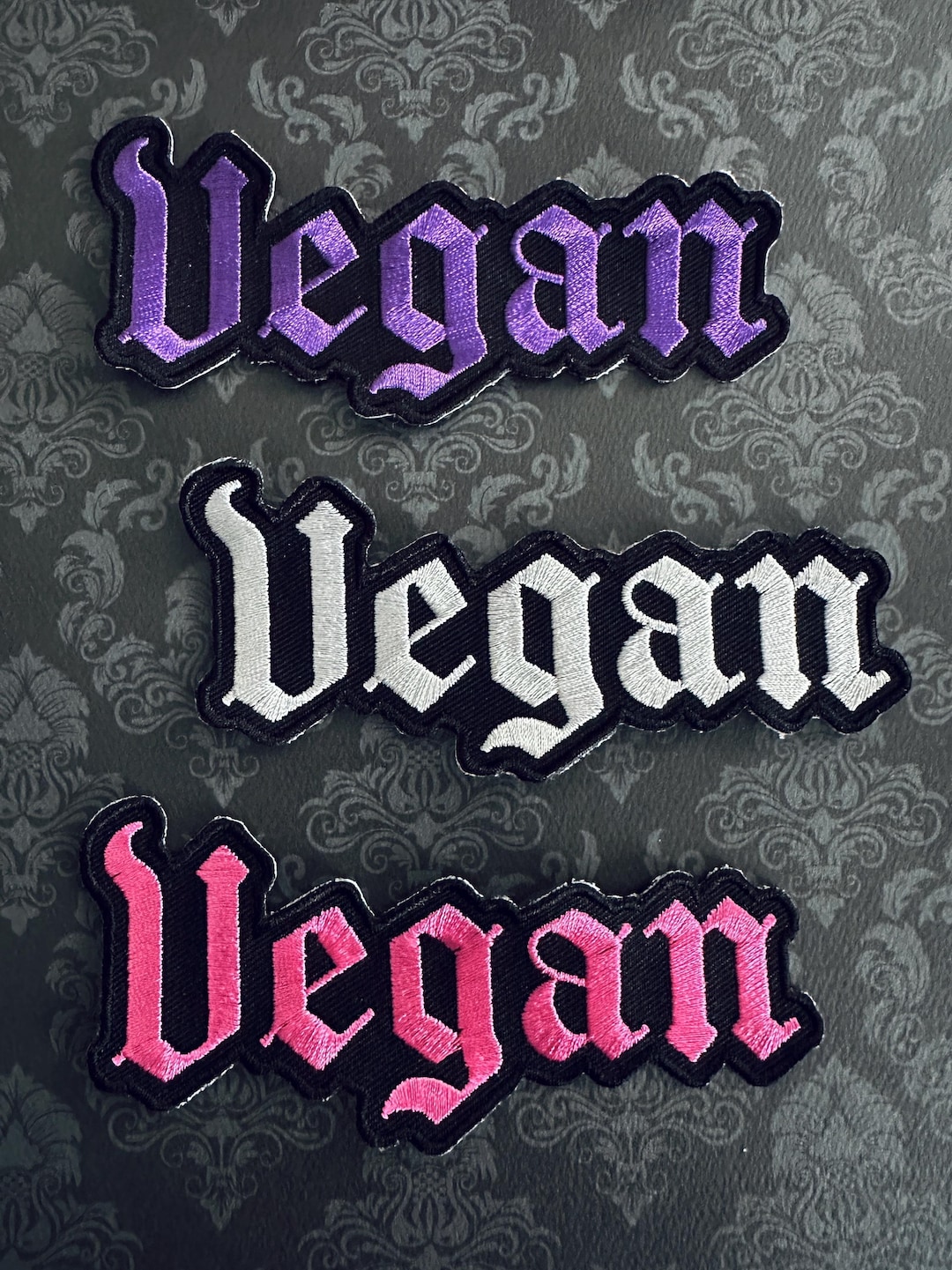 VEGAN GOTH PATCH - Gothic Style Embroidered Patches Sew on Not Iron on ...