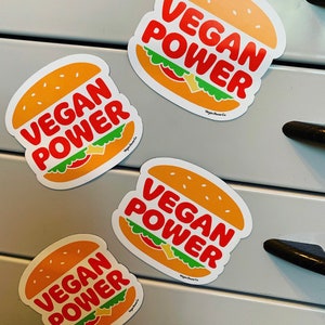 VEGAN BURGER MAGNET - Vegan Power Retro Fast Food 70s 80s Refrigerator ...