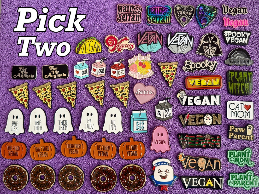 VEGAN PIN DEAL: Two Pins per Set - Write Your Choices Below - Plant ...