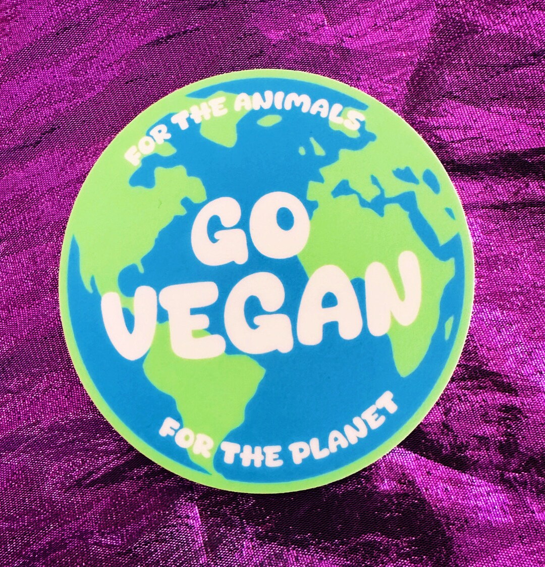 VEGAN EARTH STICKER - Go Vegan for the Animals for the Planet Vinyl ...