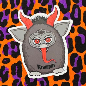 KRAMPUS FURBY STICKER - Gruss Vom Krampus - 90s Toy Vinyl Decals ...