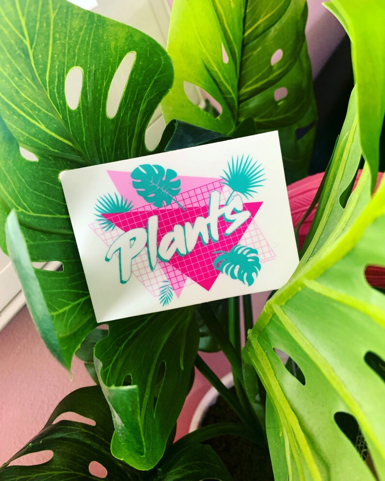 PLANTS STICKER 80s 90s Style Vinyl Decal Retro Vaporwave - Etsy