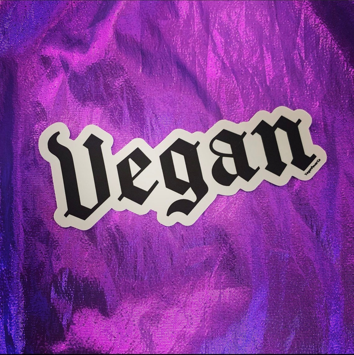 GOTH VEGAN STICKER Olde English Gothic Style Vinyl Decal - Etsy