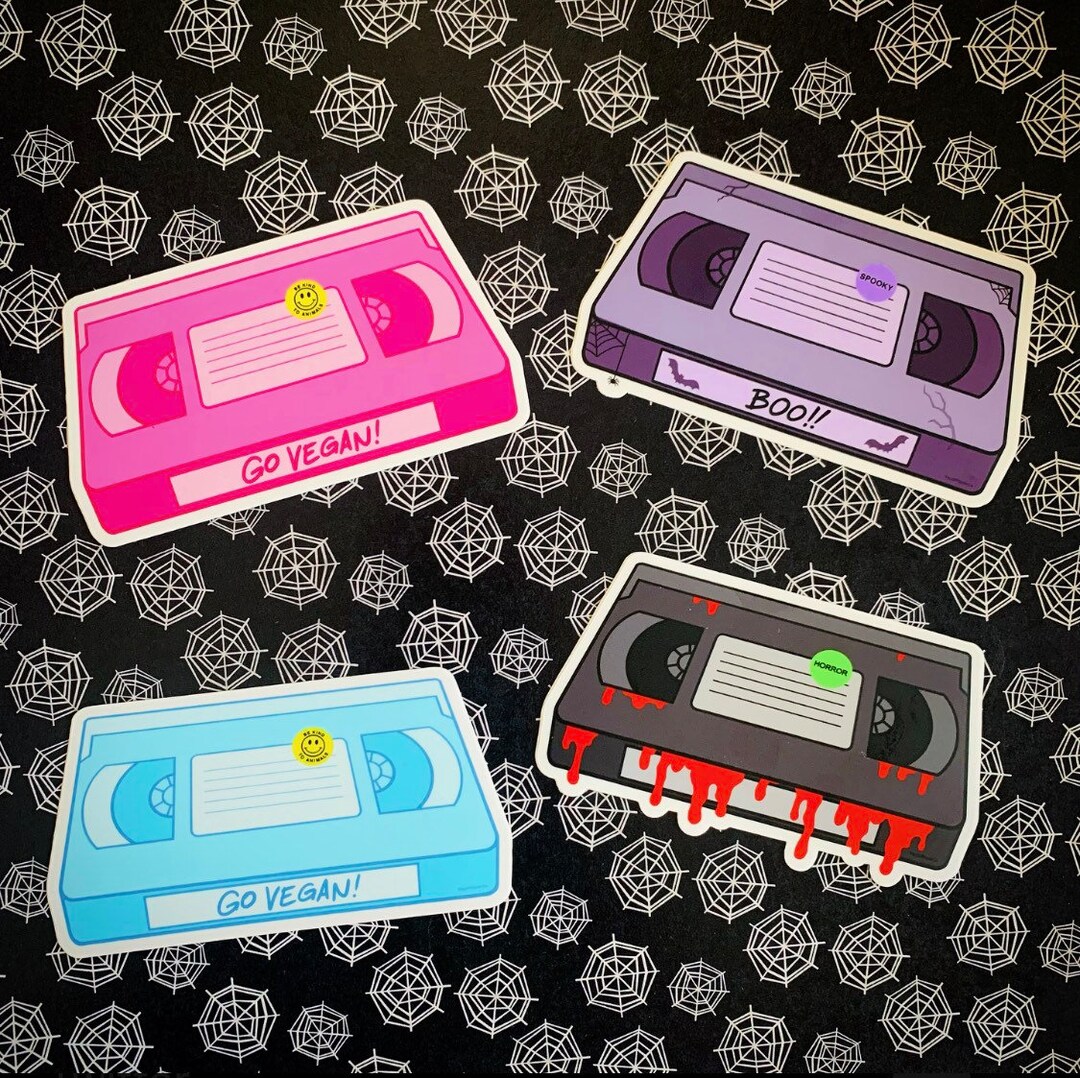 VHS Stickers Vegan Spooky or Horror 80s 90s VCR Video Rental Tapes ...