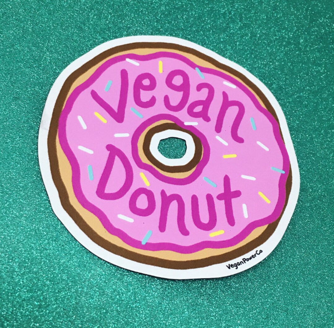 VEGAN DONUT MAGNET - Pink Sprinkle Doughnut Magnetic Decal - Kawaii ...