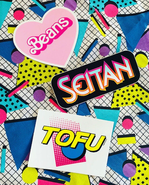 TOFU STICKER - 90s Style Die Cut Decal Stickers - Vegan Humor Soy ...