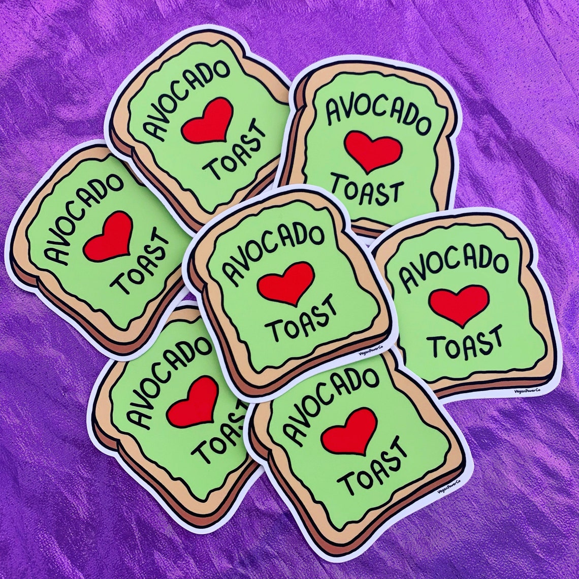 ETIQUETA ENGOMADA TOSTADA DE AGUACATE Vegano basado en | Etsy