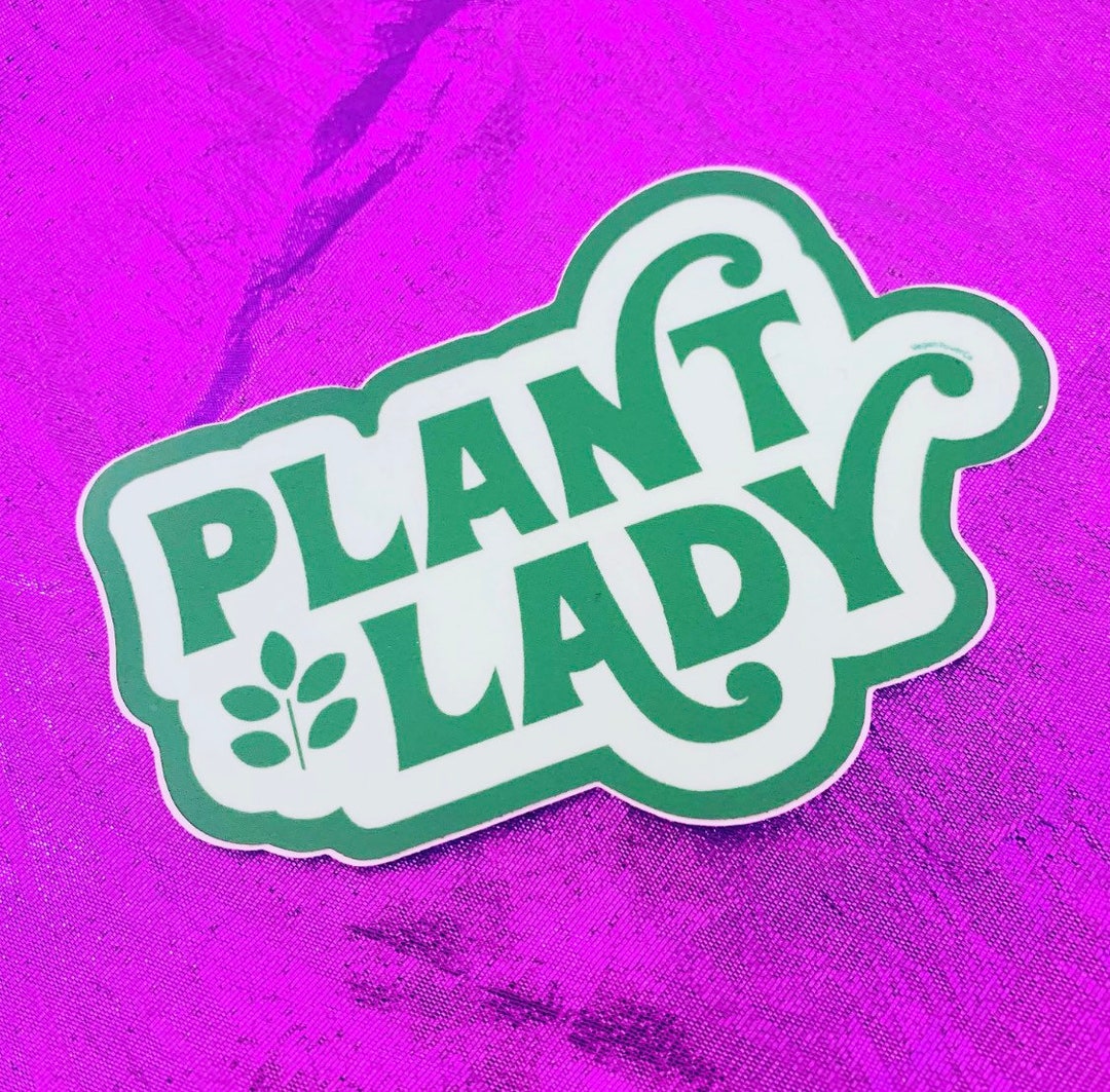 PLANT LADY STICKERS - 70s 80s Retro Style Vinyl Decal Sticker - Crazy ...