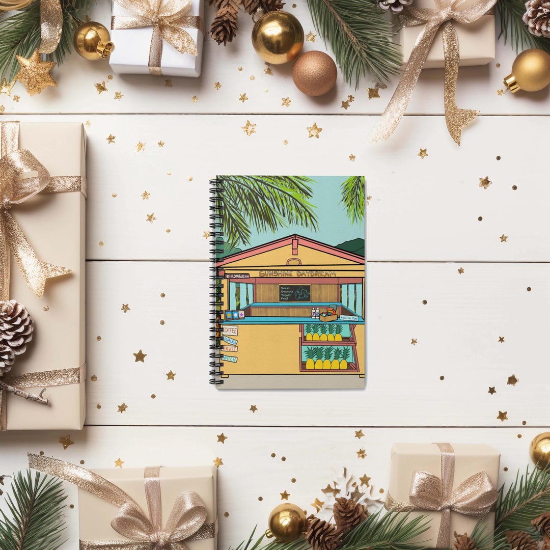 Spiral Notebook With Tropical Cafe Art, Spiralnotebook, Ruled Line ...